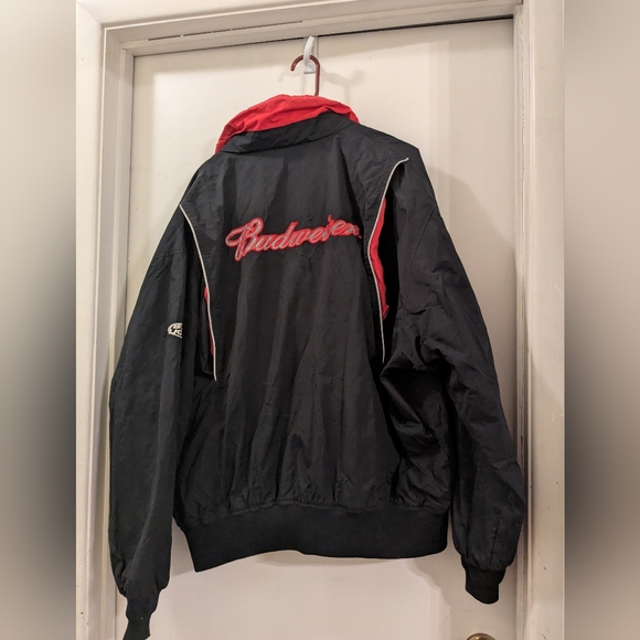White & Graye | Jackets & Coats | Vintage Budweiser Embroidered Nylon ...